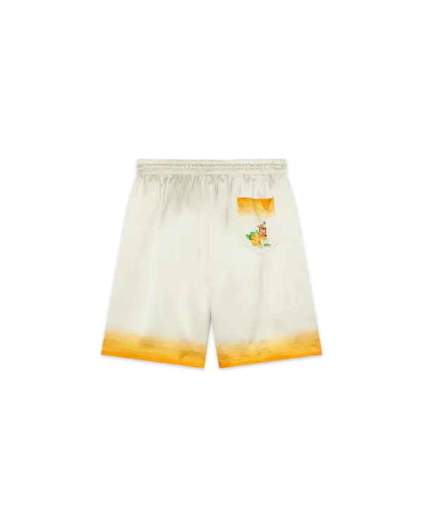 Casablanca Panoramique Silk Satin Shorts - Multicolor