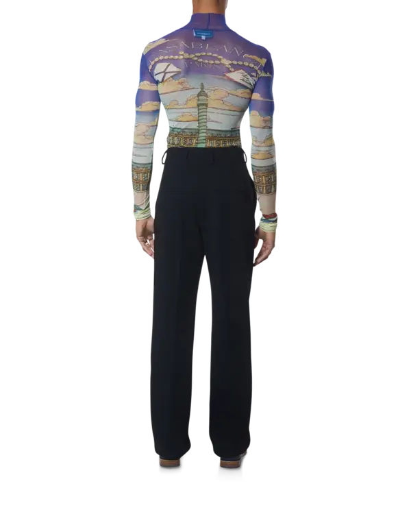 Casablanca Place Casa Printed Mesh Top