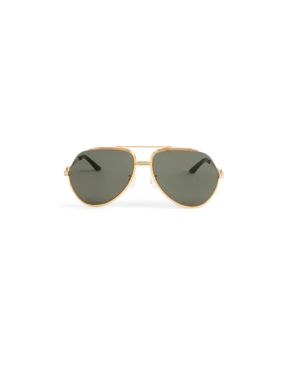Casa Blanco Black and Gold Aviator Sunglasses Casablanca Square Metal Vermont Sunglases - Gold / Black  main image 4