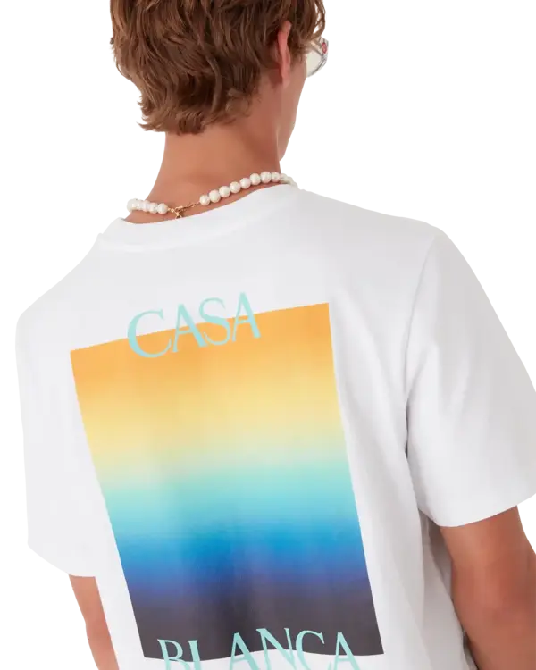 Casablanca Gradient Square Short Sleeve T-shirt - Yellow