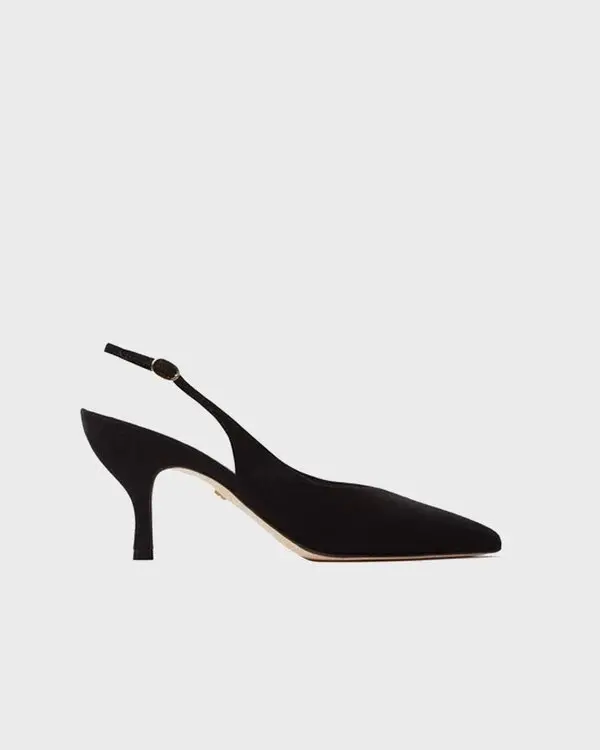 SANIA D'MINA Elena Suede Heels - Black