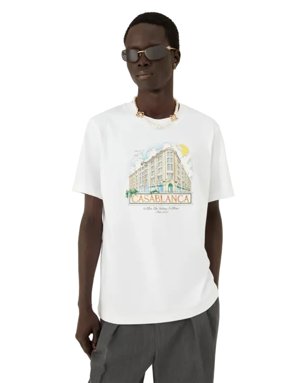 Casablanca Paris Store Printed Short Sleeve T-shirt