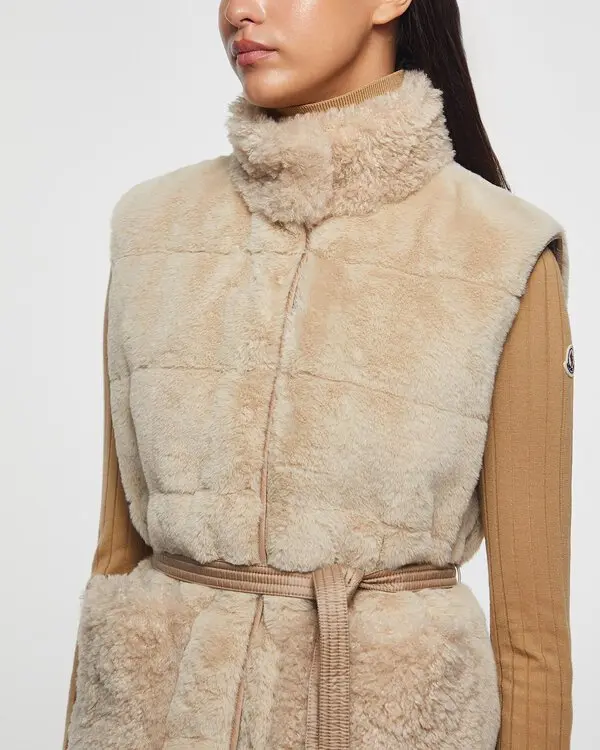 Moncler Belted Gilet - Ivory