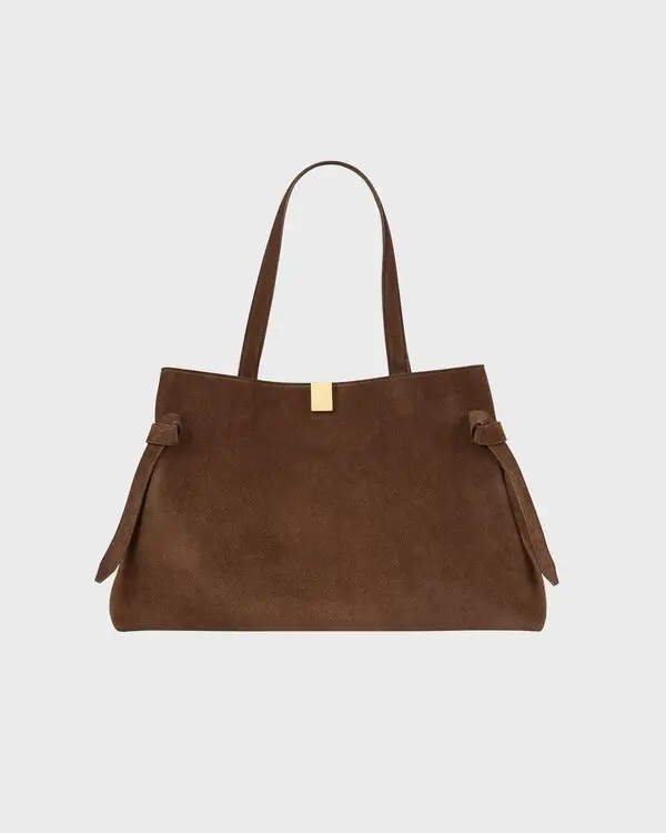 Yuzefi Gyoza Suede Tote Bag - Chocolate