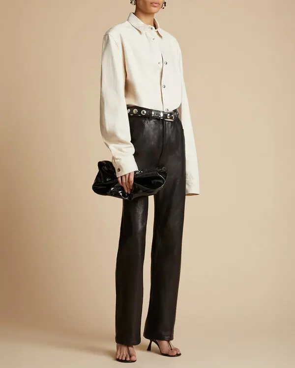 Khaite Benny Studded Leather Belt - Black