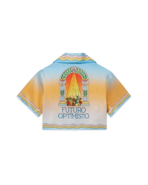Casablanca La Danse Cropped Silk Shirt - Multicolor