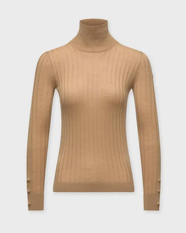 Moncler Wool Polo Neck Jumper - Khaki