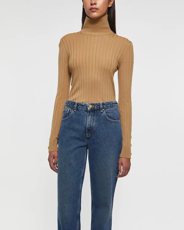 Moncler Wool Polo Neck Jumper - Khaki