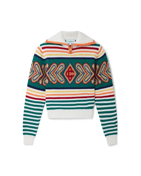 Casablanca Diamond Zip-up Jumper