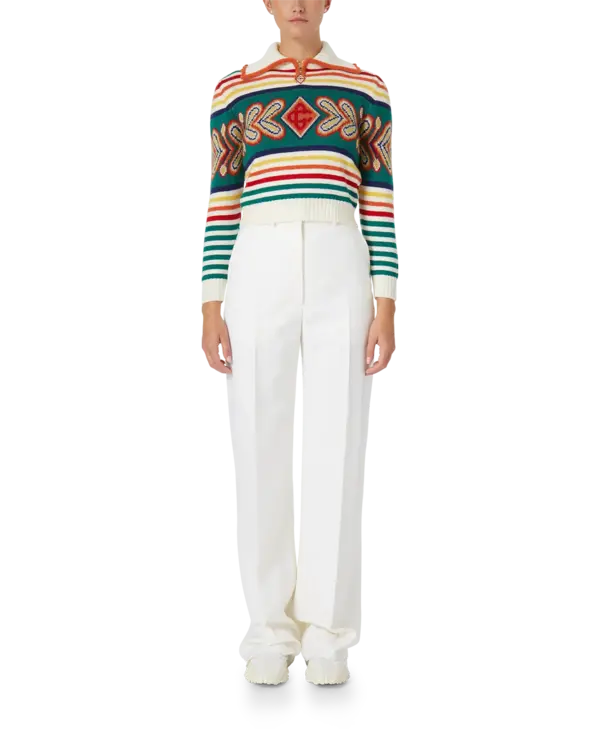Casablanca Diamond Zip-up Jumper