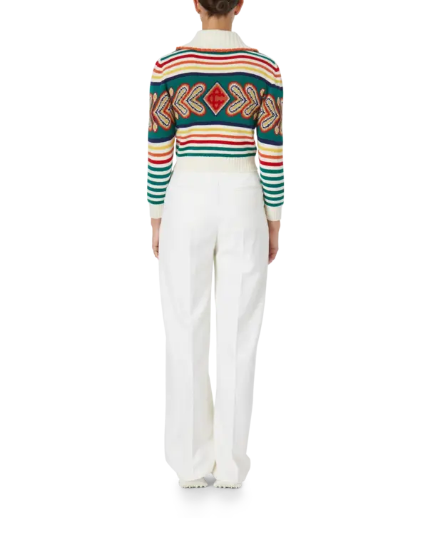 Casablanca Diamond Zip-up Jumper
