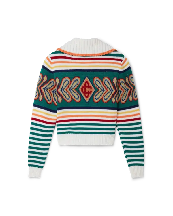 Casablanca Diamond Zip-up Jumper