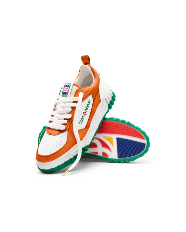 Casablanca Court Sneakers & White - Orange