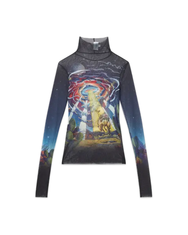 Casablanca Cowboy De L'espace Mesh Top - Multicolor