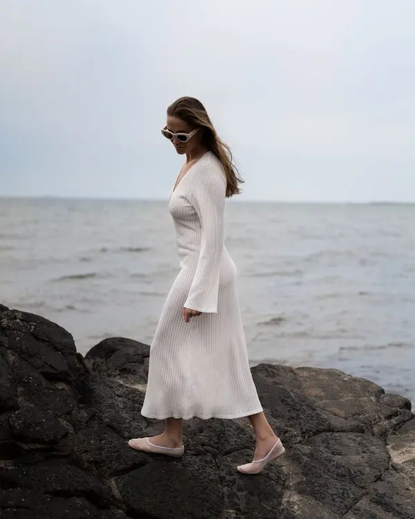 WAKAKUU Crochet Knit Dress