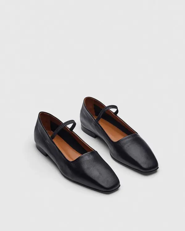 ATP ATELIER Petina Nappa Ballerina Flats - Black