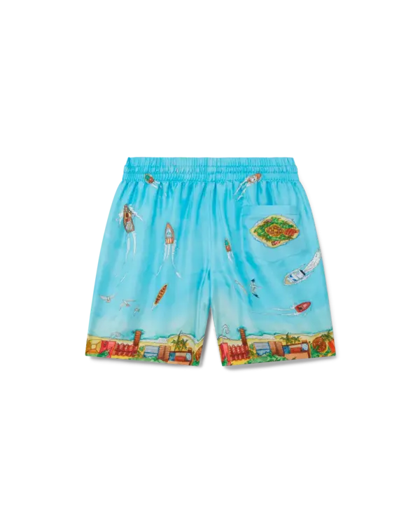 Casablanca Maison Sur Piloti Silk Shorts - Multicolor