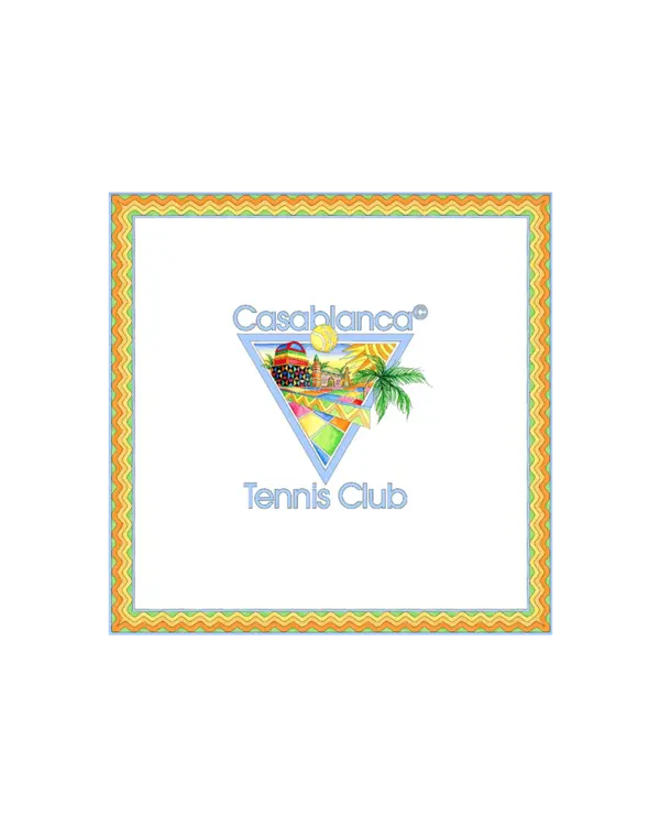 Casablanca Tennis Club Icon Large Silk Scarf By - Multicolor