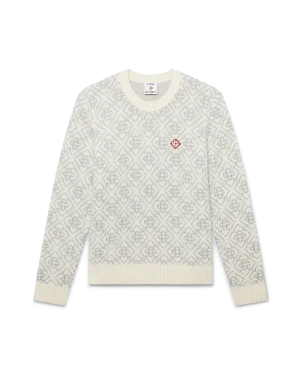 Casablanca Monogram Mohair Blend Crew Neck - White