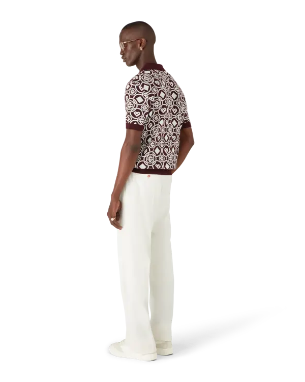 Casablanca Monogram Cotton Knit Polo Shirt - Multicolor