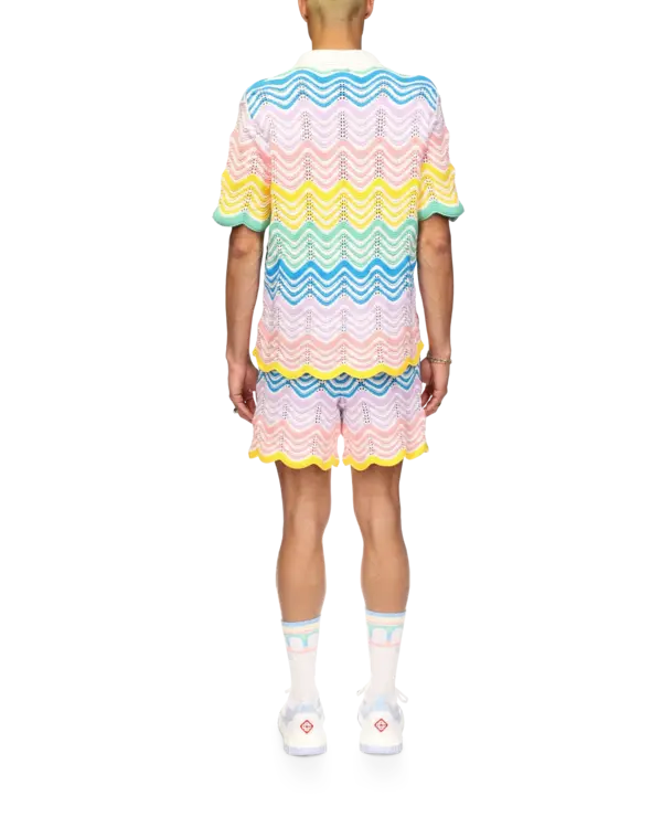 Casablanca Gradient Wave Knit Shirt - Blue