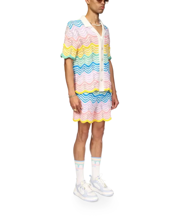 Casablanca Gradient Wave Knit Shirt - Blue