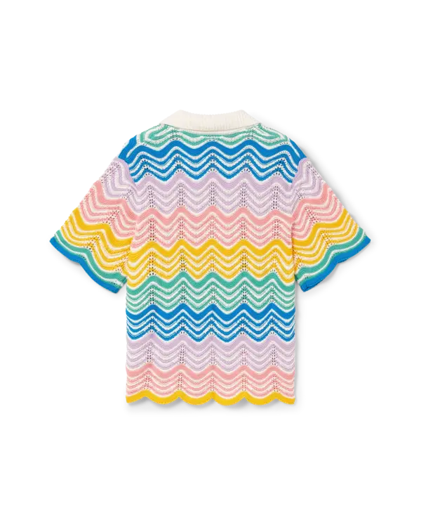 Casablanca Gradient Wave Knit Shirt - Blue
