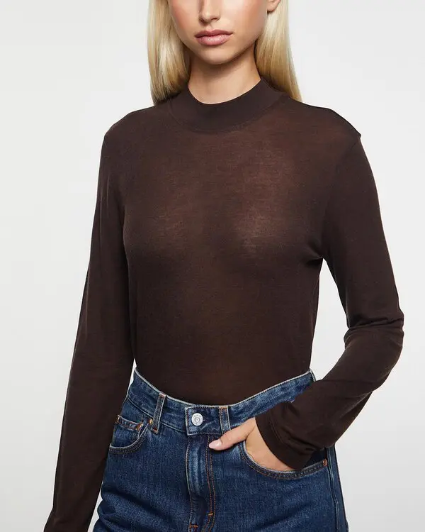 Filippa K Lyocell Cashmere Mock Neck Top