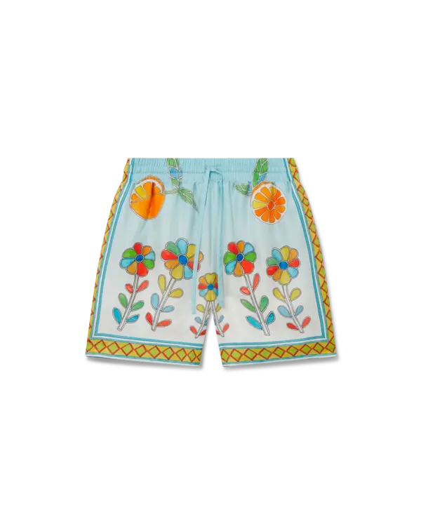 Casablanca Yoruba Flowers Silk Shorts - Multicolor