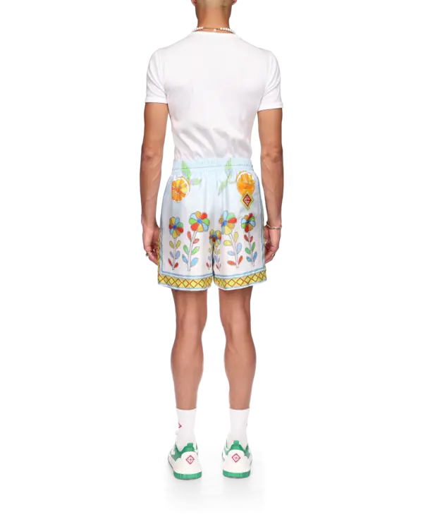 Casablanca Yoruba Flowers Silk Shorts - Multicolor