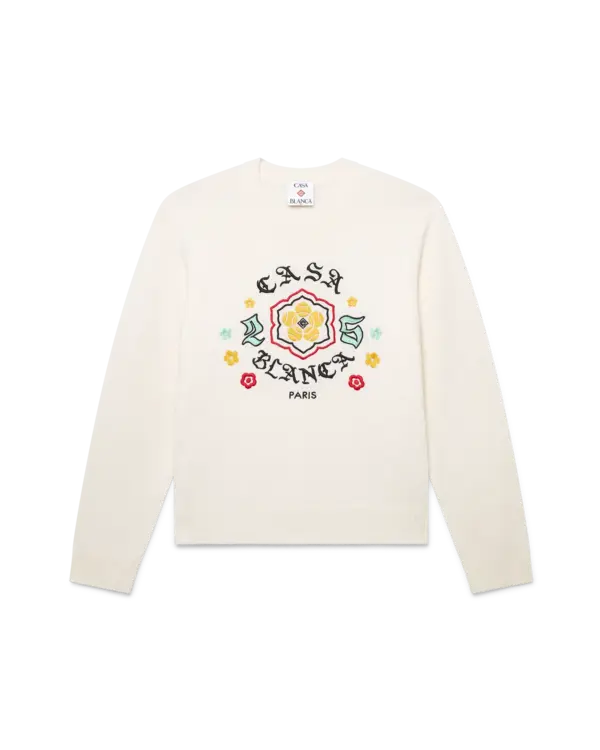 Casablanca Emblem Merino Knit Crew Neck - Multicolor
