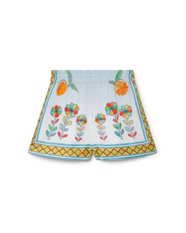 Casablanca Yoruba Flowers Silk Shorts - Multicolor