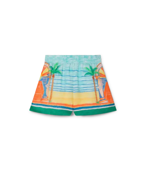 Casablanca Day Of Victory Linen Shorts - Multicolor
