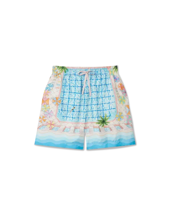 Casablanca Le Plongeon Silk Shorts - Multicolor