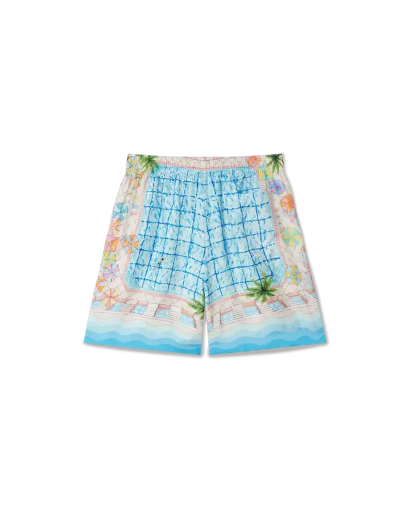 Casablanca Le Plongeon Silk Shorts - Multicolor