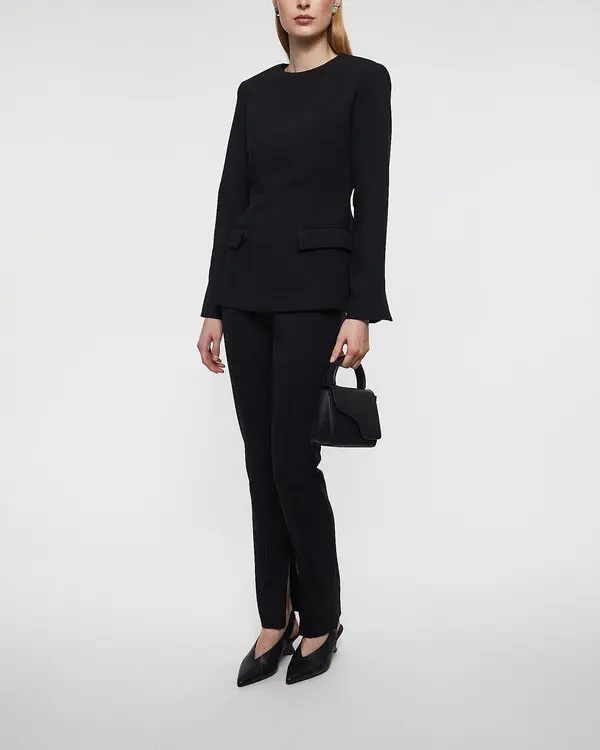 MALINA Athina Tailored Long Sleeve Blouse - Black