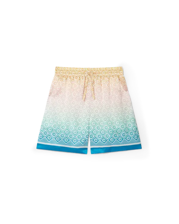 Casablanca Gradient Monogram Silk Shorts - Multicolor