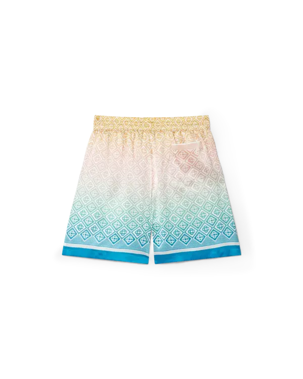 Casablanca Gradient Monogram Silk Shorts - Multicolor
