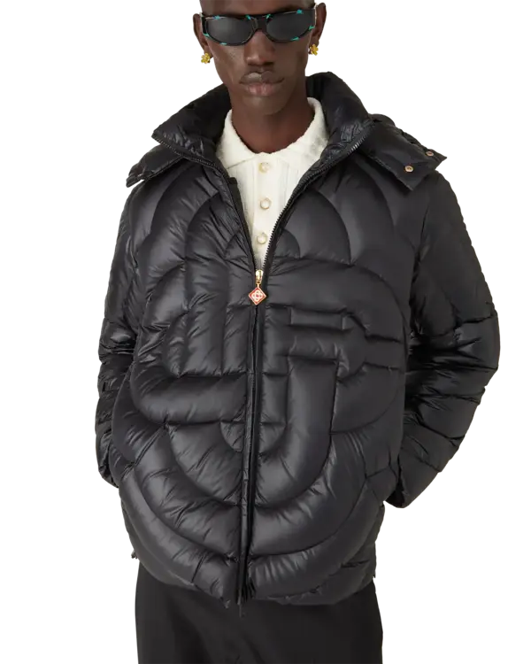 Casablanca Monogram Quilted Nylon Down Puffer Jacket - Multicolor
