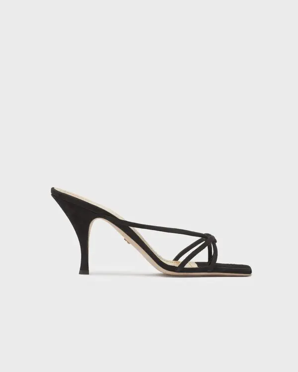 SANIA D'MINA Dun Suede Heeled Sandals