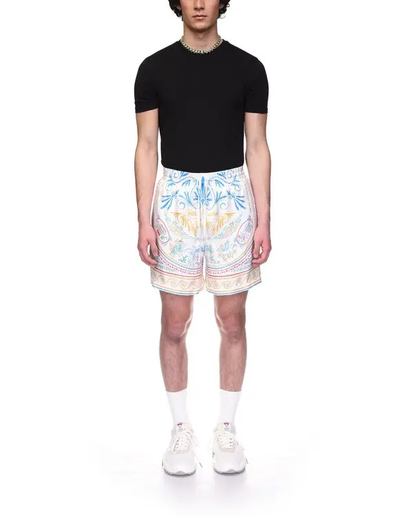 Casablanca Crayon Vase Silk Shorts