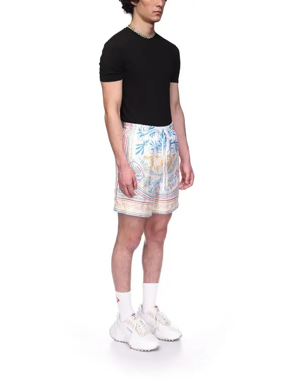 Casablanca Crayon Vase Silk Shorts