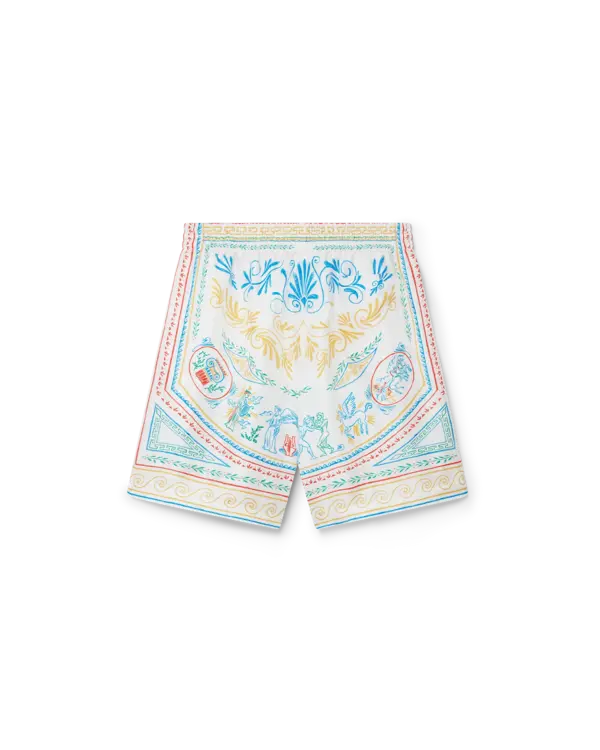 Casablanca Crayon Vase Silk Shorts