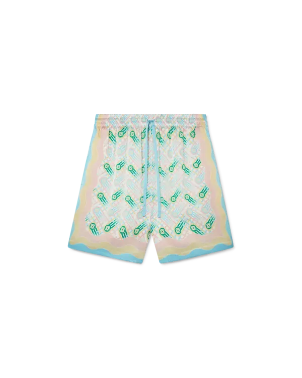 Casablanca Silk Monogram Print Shorts