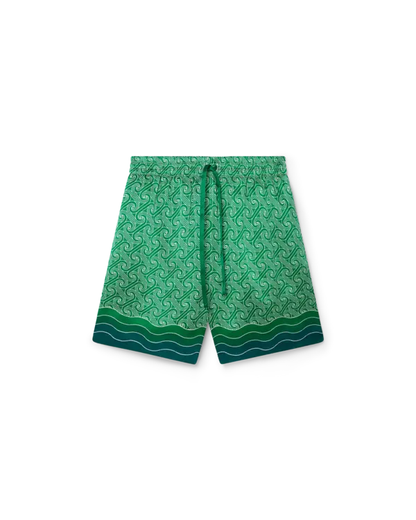 Casablanca Column Monogram Silk Shorts - Multicolor