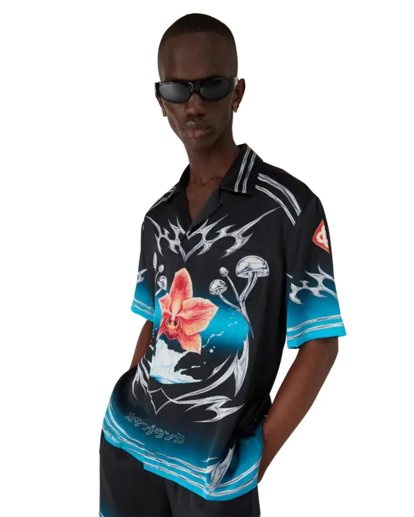 Casablanca Blades Short Sleeve Silk Sat - Red