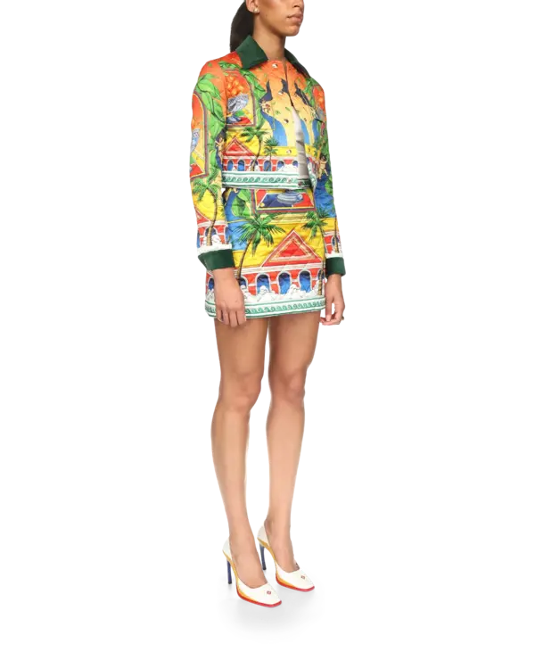 Casablanca Triomphe D'orange Quilted Cropped Jacket