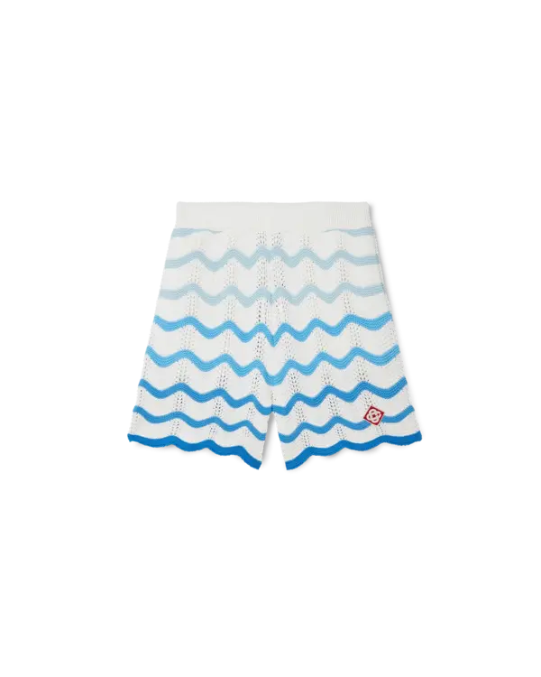 Casablanca Wavy Gradient Crochet Shorts - Multicolor