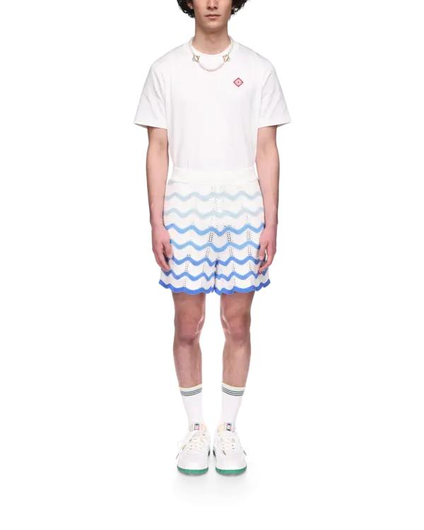 Casablanca Wavy Gradient Crochet Shorts - Multicolor