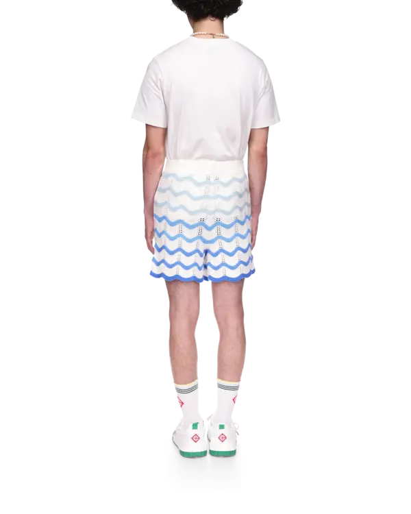 Casablanca Wavy Gradient Crochet Shorts - Multicolor